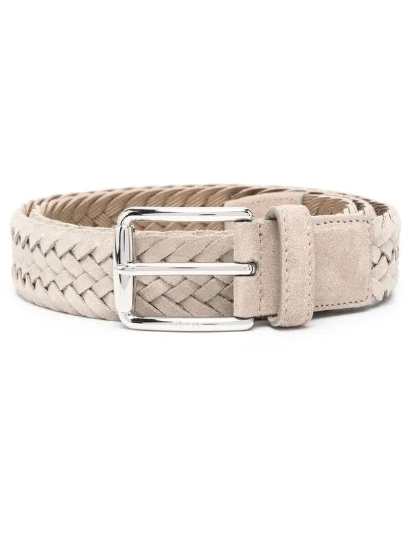 TOD'S Braided Belt With Logo - Grey