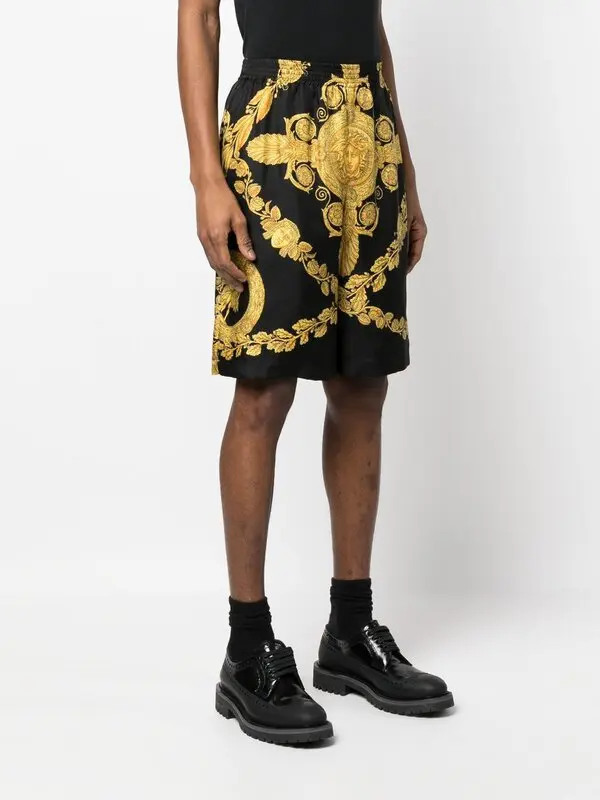 Versace Barocco-print Silk Shorts
