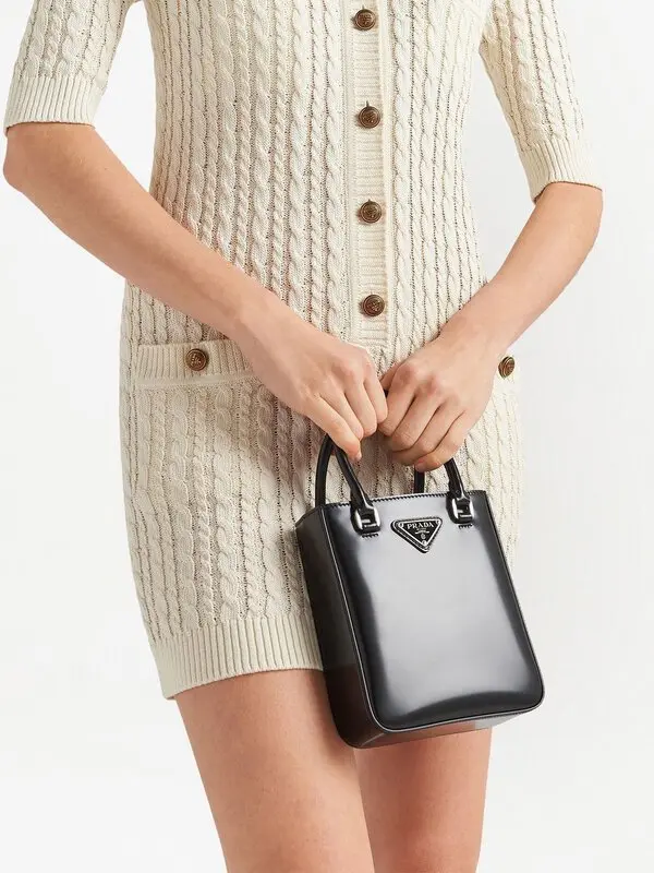 prada ribbed knit cotton dress Cable-Knit Mini - Neutrals garmentcode-50