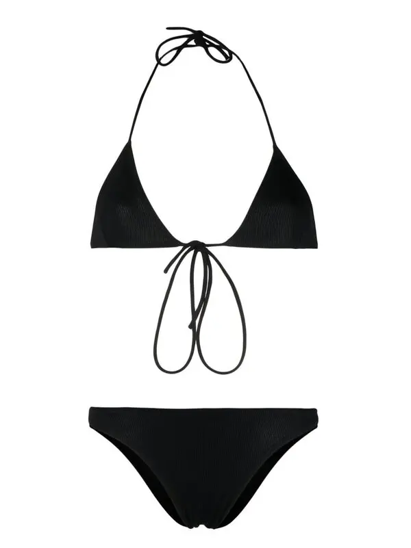 LIDO Ribbed-knit Bikini - Black