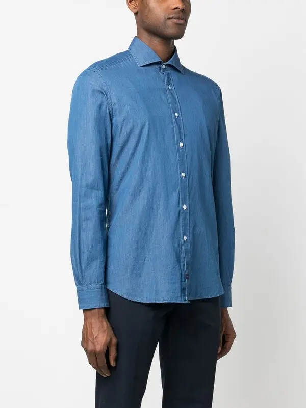 FAY Denim-effect Shirt - Blue