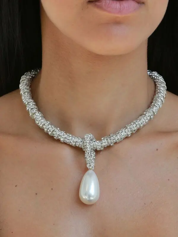 JULIETTA Pearl-pendant Crystal Necklace