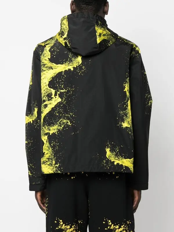 PLEIN SPORT Graphic-print Zip-up Hooded Jacket - Black