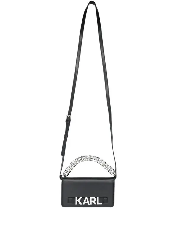 Karl Lagerfeld Logo-lettering Leather Phone Case - Black