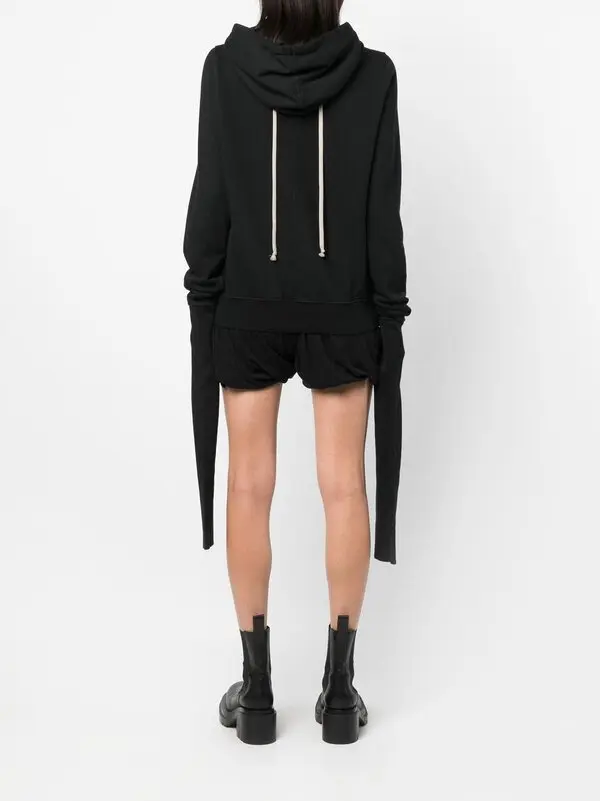 Rick Owens Gauntlet Granbury Rib-Trimmed Hoodie In Black - 60% Off