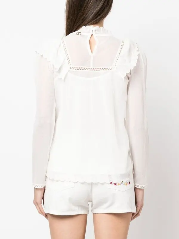 TWINSET Embroidered Mesh Blouse
