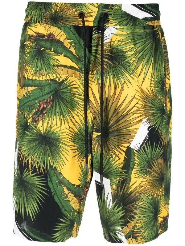 Iceberg Tropical Print Deck Shorts - Green