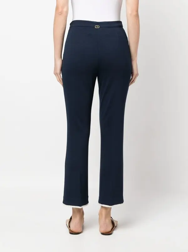TWINSET Pearl-embellished Cropped Trousers