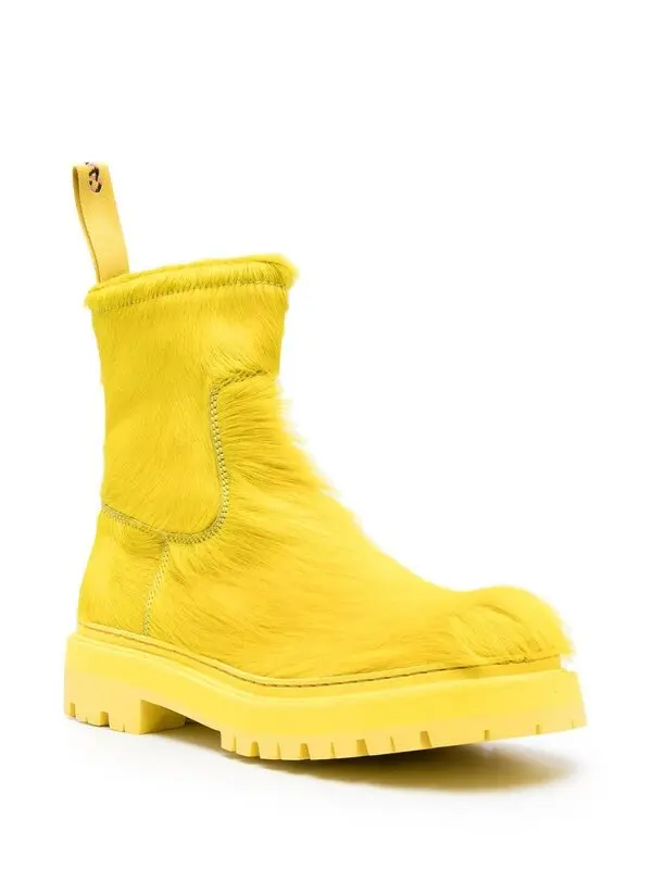 Camper Eki Calf-hair Ankle Boots - Yellow
