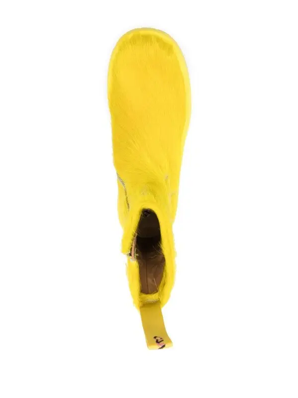 Camper Eki Calf-hair Ankle Boots - Yellow