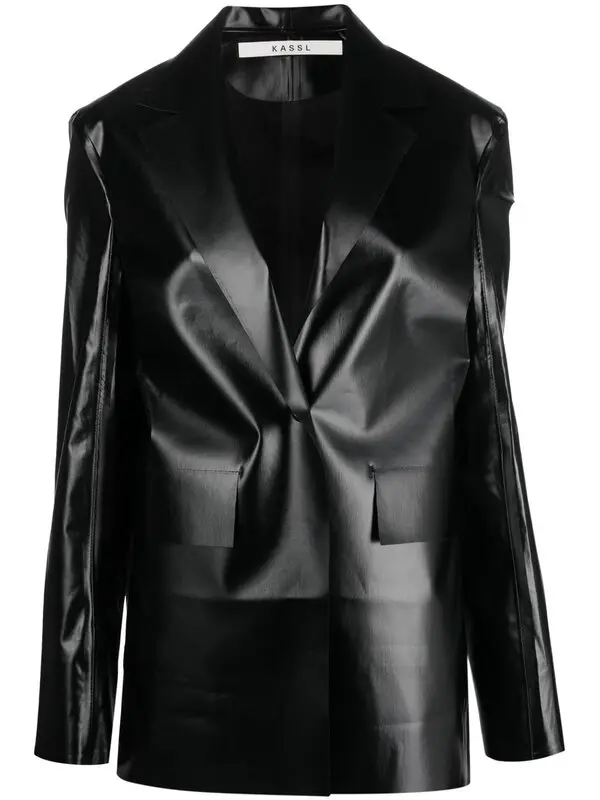 KASSL EDITIONS High-shine Single-breasted Blazer