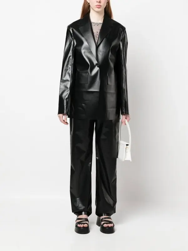 KASSL EDITIONS High-shine Single-breasted Blazer