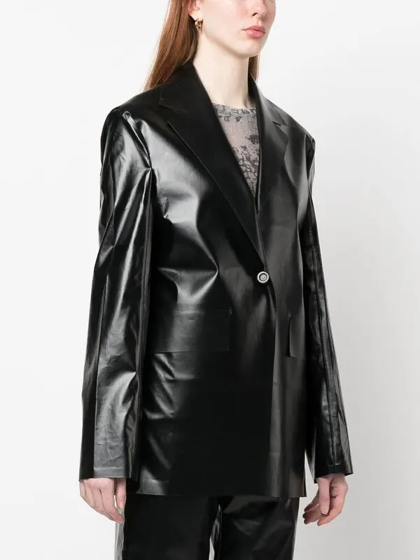 KASSL EDITIONS High-shine Single-breasted Blazer