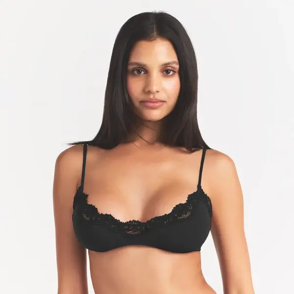 SKIMS Scoop Bralette | Pink | Medium | Fits Everybody Lace - Onyx