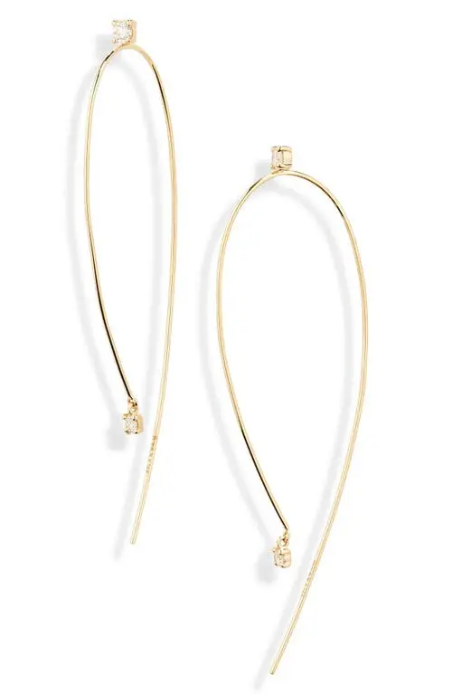 Lana Jewelry 14k Gold Diamond Wire Hoop Earrings - Yellow Gold