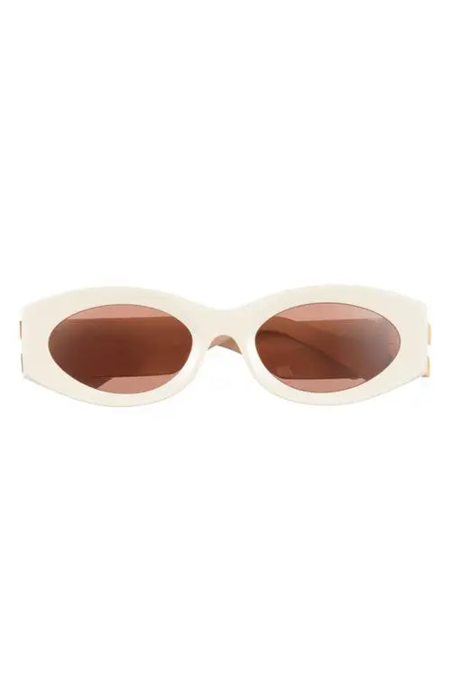 Miu Miu 54mm Rectangular Sunglasses - Milk/ Brown