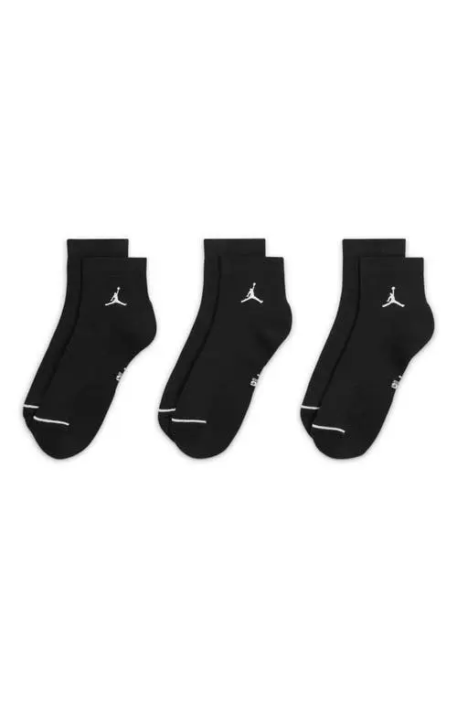 JORDAN Pack Of 3 Everyday Ankle Socks - Black/white