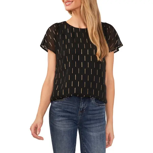 CECE DUPRAZ Flutter Sleeve Blouse