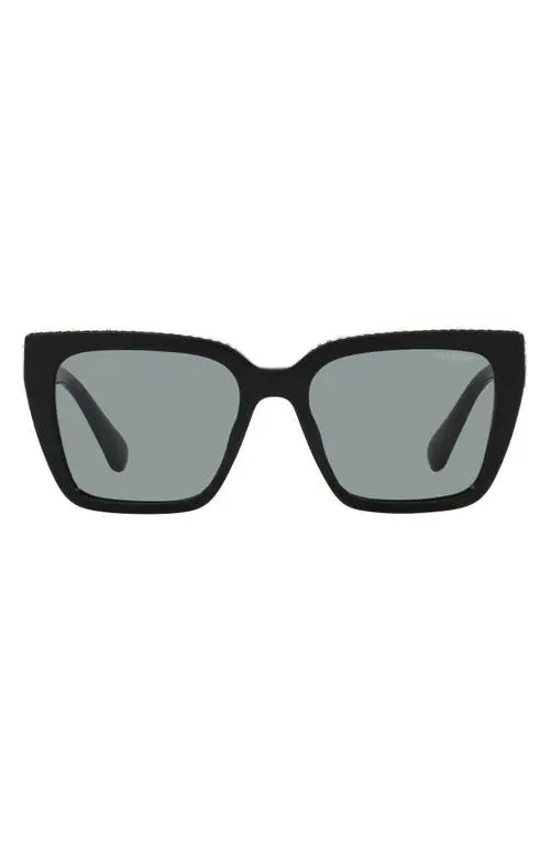 SWAROVSKI 54mm Square Sunglasses - Black