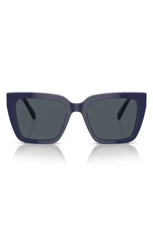 SWAROVSKI 54mm Square Sunglasses - Blue
