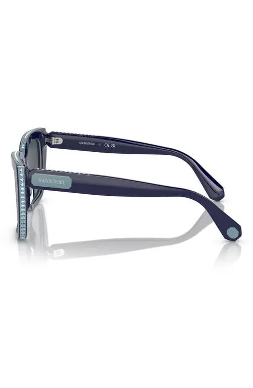 SWAROVSKI 54mm Square Sunglasses - Blue