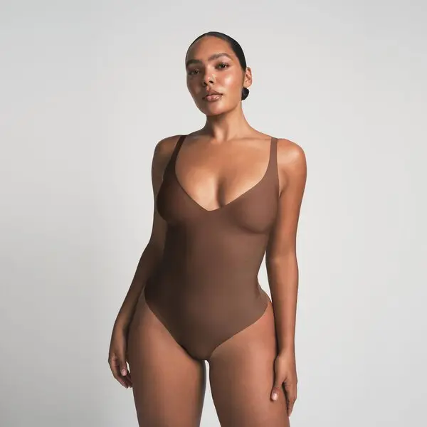 SKIMS Unlined Plunge Thong Bodysuit - Jasper