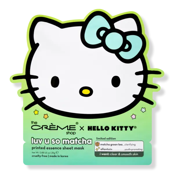 THE CREME SHOP Hello Kitty Luv U So Matcha Printed Essence Sheet Mask - One-color