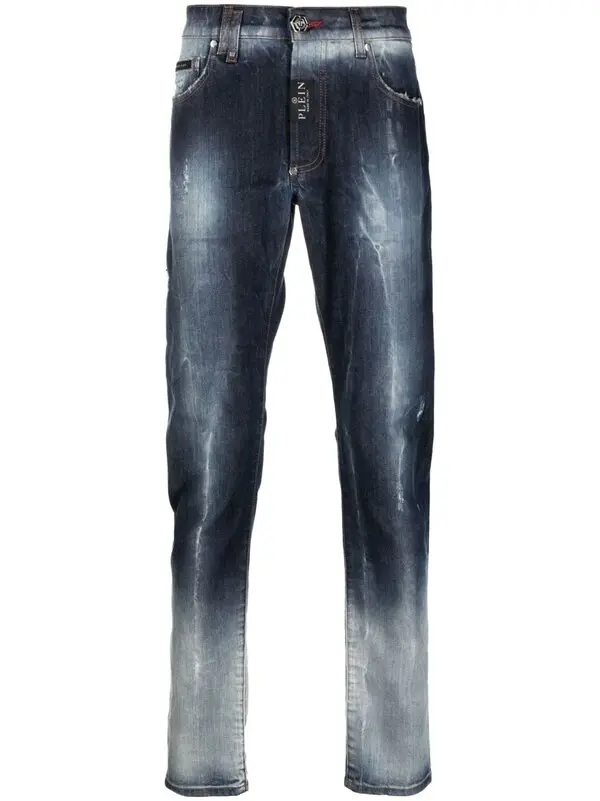 Philipp Plein Straight-leg Distressed Jeans