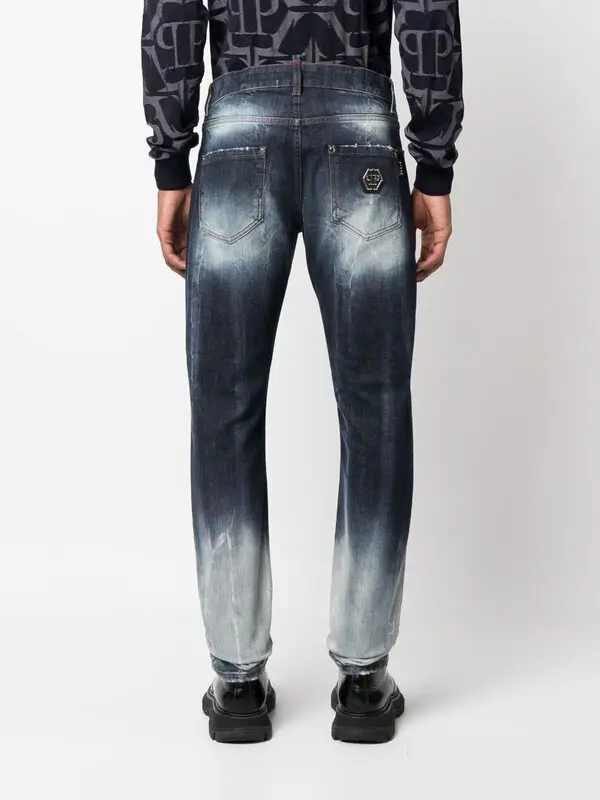 Philipp Plein Straight-leg Distressed Jeans