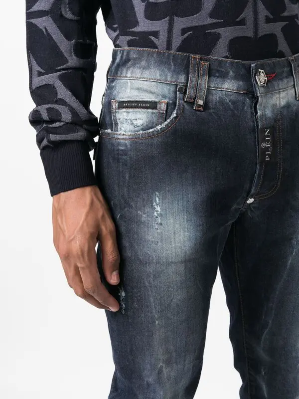 Philipp Plein Straight-leg Distressed Jeans