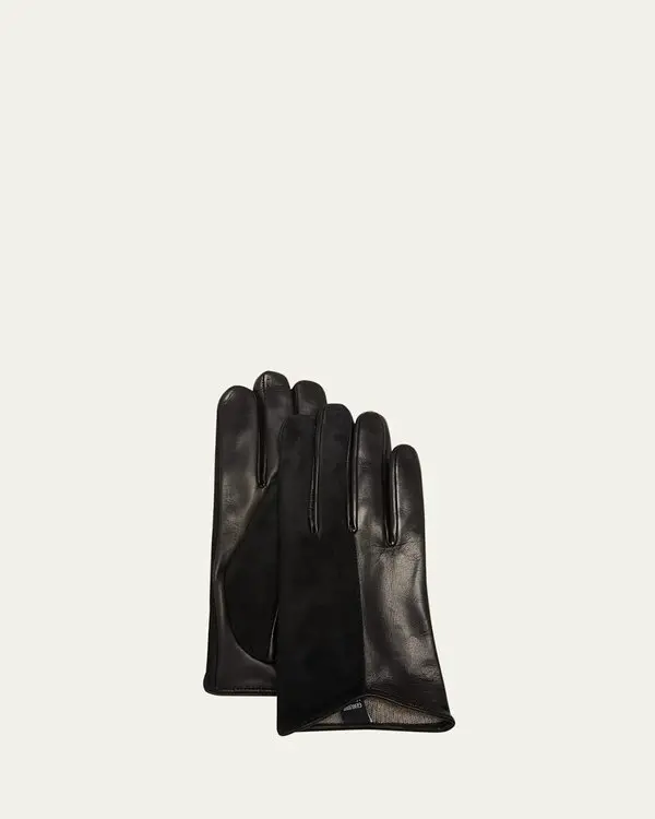 GUANTI GIGLIO FIORENTINO Nappa Suede Combo Gloves - Black