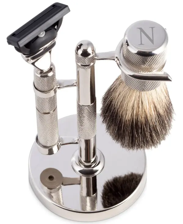 BEY-BERK Monogrammed Razor & Brush Set - 'z'