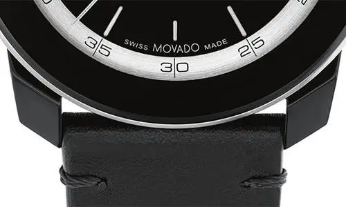 Movado Bold Tr90 Leather Strap Watch