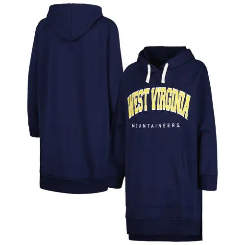 GAMEDAY COUTURE West Virginia Mountaineers Take A Knee Raglan Hooded Sweatshirt Dress - Navy