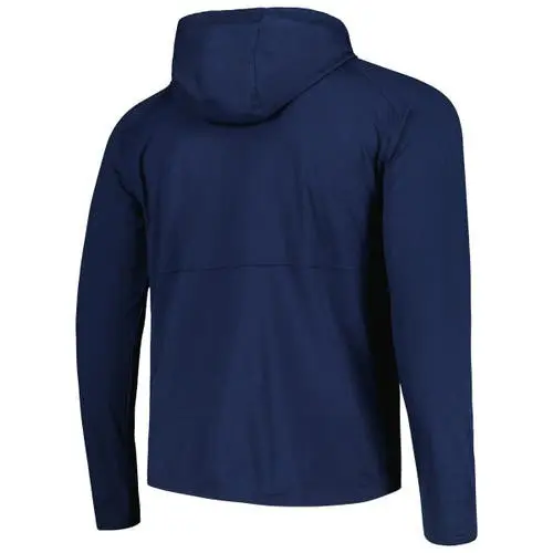 ANTIGUA Seattle Kraken Spikes Raglan Quarter-zip Hoodie - Navy