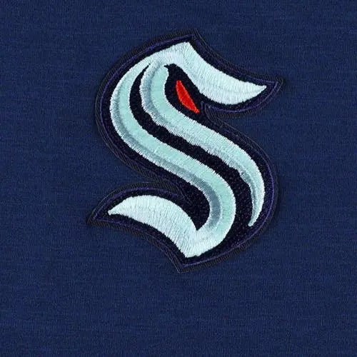 ANTIGUA Seattle Kraken Spikes Raglan Quarter-zip Hoodie - Navy
