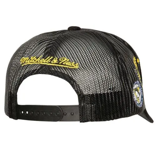 Mitchell & Ness Pittsburgh Penguins Times Up Classic Script Cord Trucker Adjustable Hat