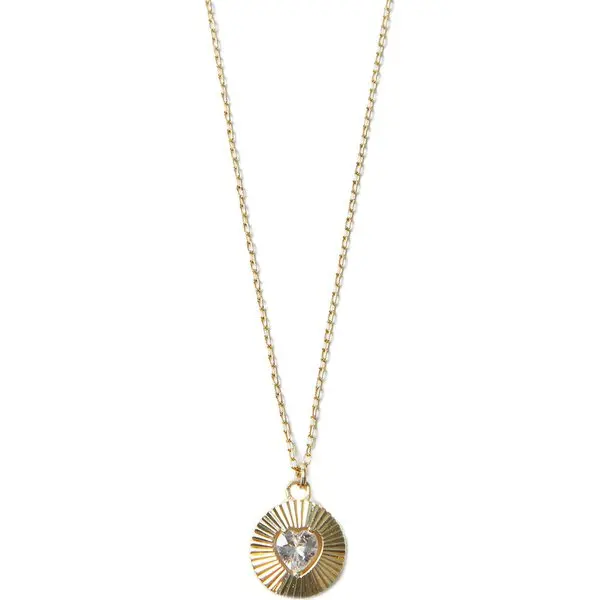 Argento Vivo Diamond Heart Pendant Necklace - Gold