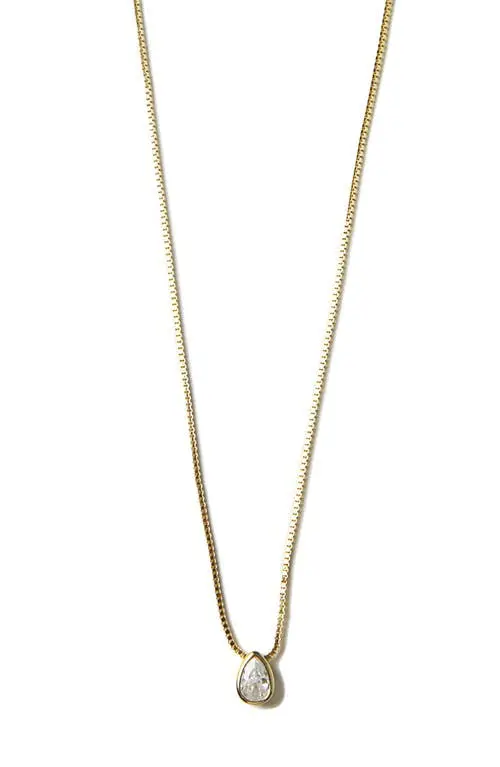 Argento Vivo Cubic Zirconia Pendant Necklace - Gold