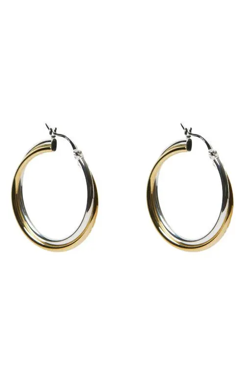 Argento Vivo Twisted Hoop Earrings - Gold/silver