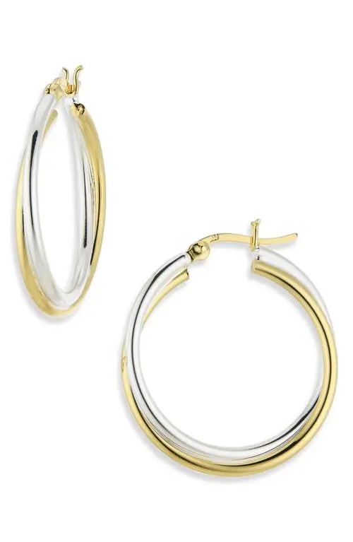 Argento Vivo Twisted Hoop Earrings - Gold/silver