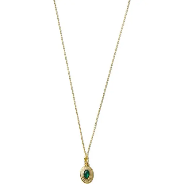 Argento Vivo Emerald Pendant Necklace - Gold