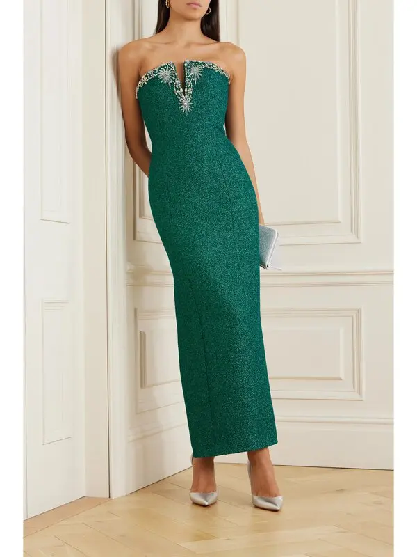 fitted lace wedding dress Green Metallic Sweetheart Pleated A-Line Long Prom Dresses main image 0