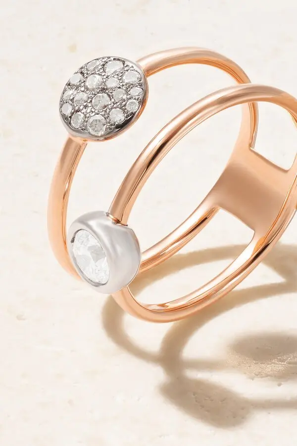 Pomellato 18-karat Rose And White Diamond Ring