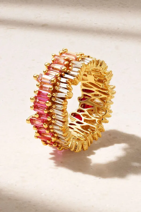 SUZANNE KALAN 18-karat Sapphire And Diamond Eternity Ring - Gold