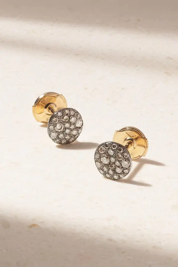 Pomellato Sabbia 18-karat Rose Diamond Earrings - Gold