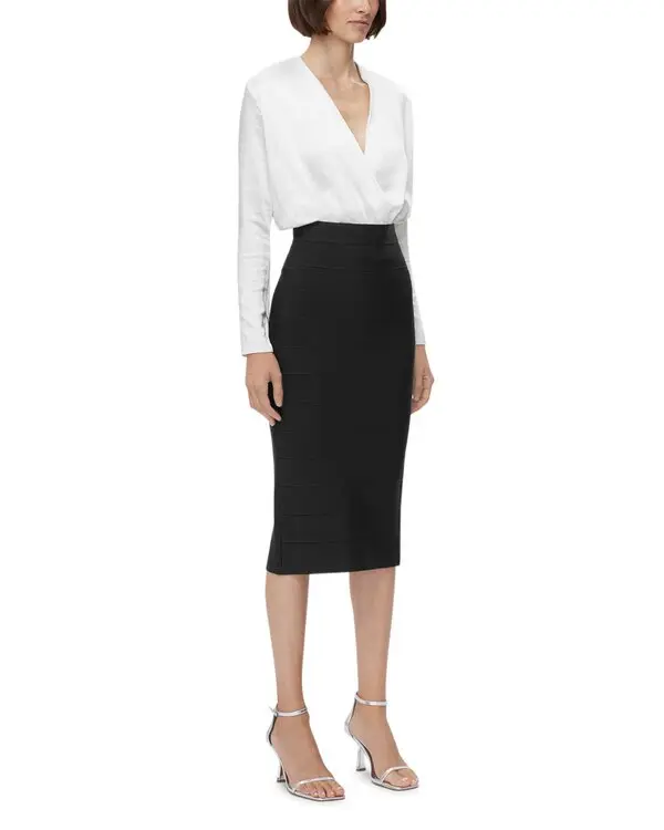 Herve Leger Icon Bandage Pencil Skirt - Black
