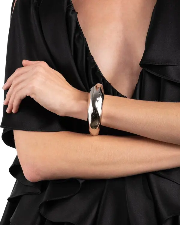 Alexis Bittar Molten Large Hinged Cuff Bracelet - Silver
