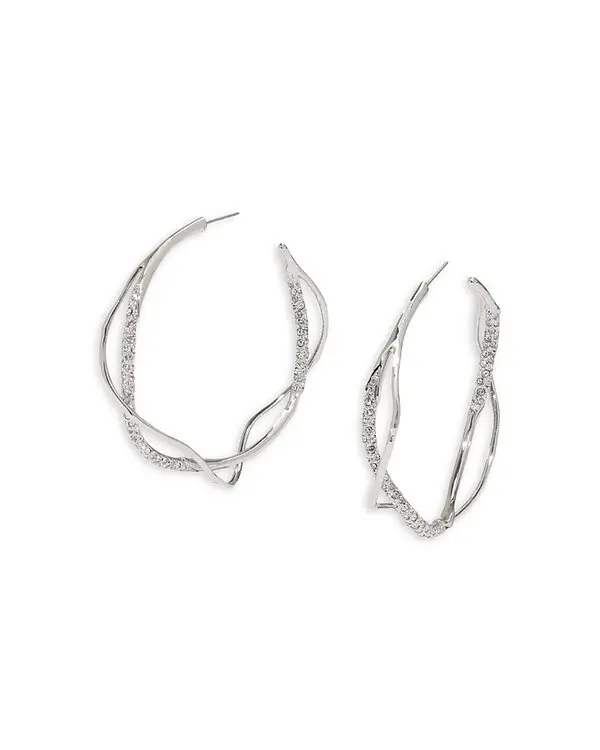 Alexis Bittar Intertwined Pave Hoop Earrings - Silver