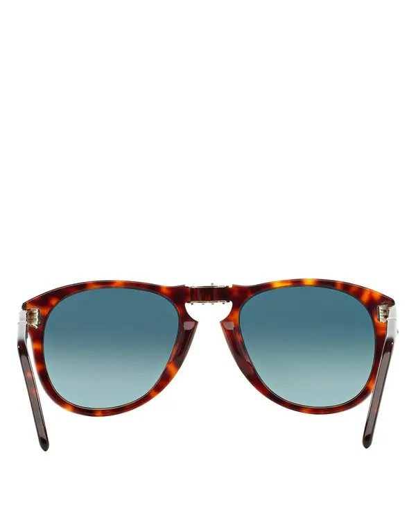 Persol Polarized Folding Aviator Sunglasses, 54mm - Havana/blue Polarized Gradient